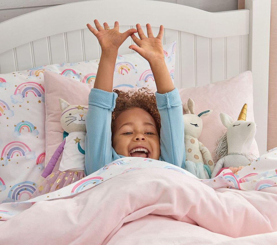 Rainbow Cloud Organic Sheet Set & Pillowcases | Pottery Barn Kids UK